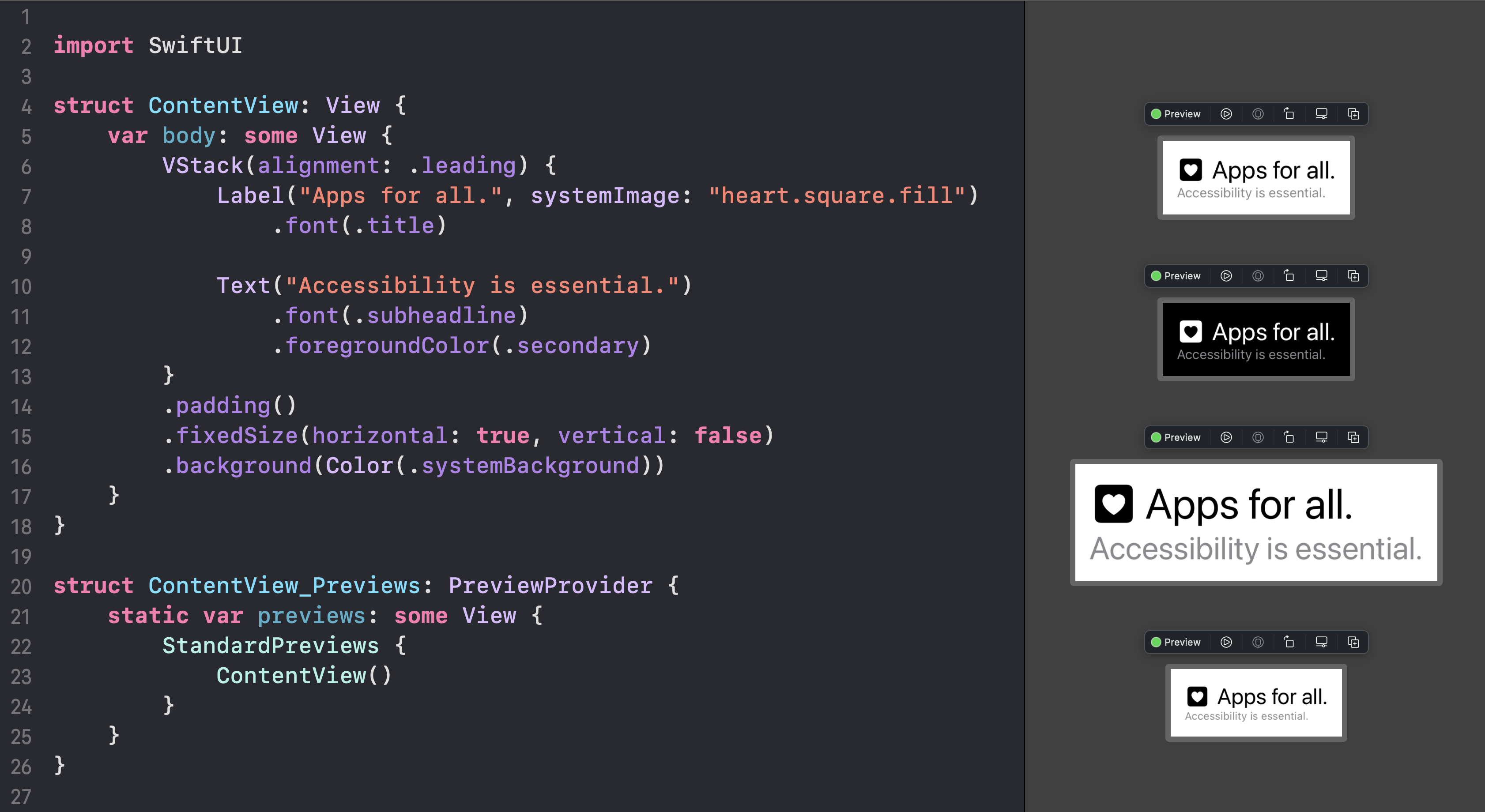Standardised SwiftUI Previews Lambdaspire